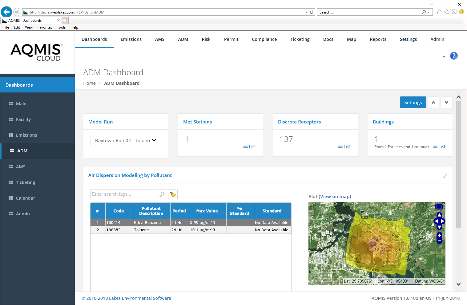 AQMIS – Air Quality Management and Risk Prioritization – Lakes Software